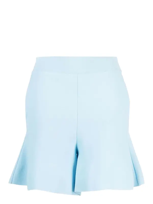 Stella McCartney Peplum-hem Crepe Shorts - Blue