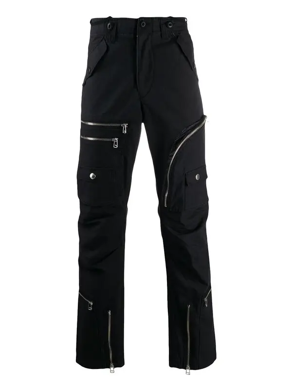 Facetasm Cotton Loose Fit Biker Trousers - Black