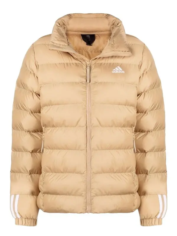 Adidas Embroidered-logo Padded Jacket - Neutrals