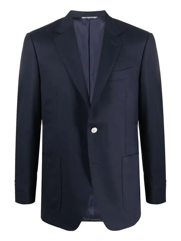 Canali Single-breasted Wool Blazer - Blue