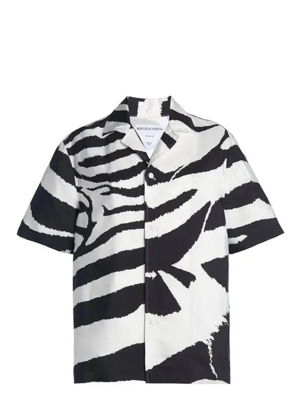 Bottega Veneta Zebra-print Crepe Parachute Shirt - Black,white