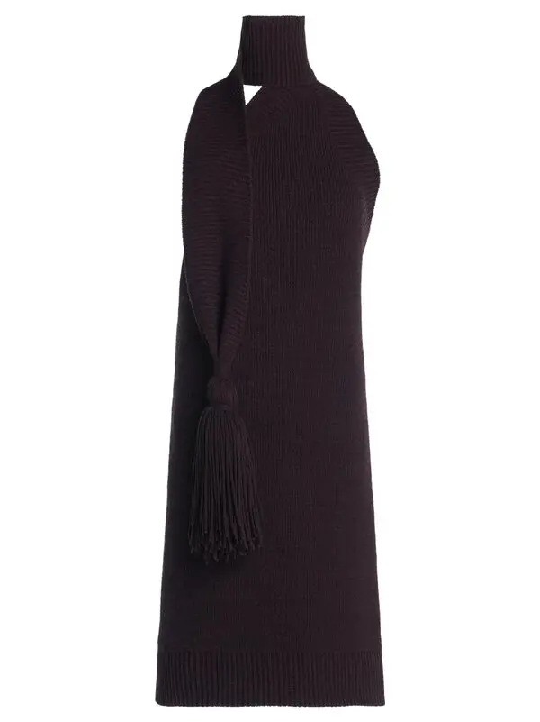 Bottega Veneta Tasseled Wool-knit Mini Dress - Brown