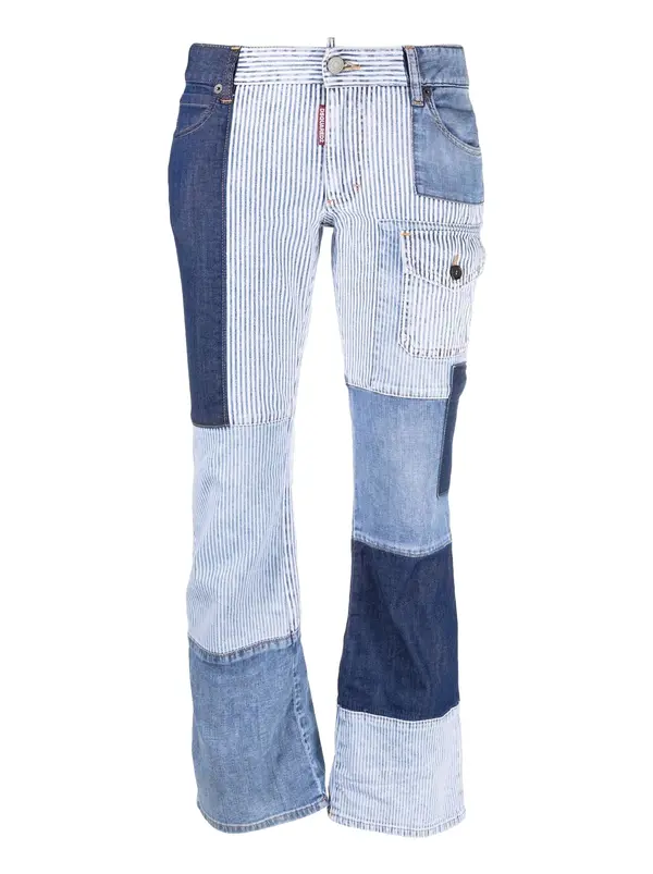 Dsquared2 Cropped Patchwork Jeans - Blue