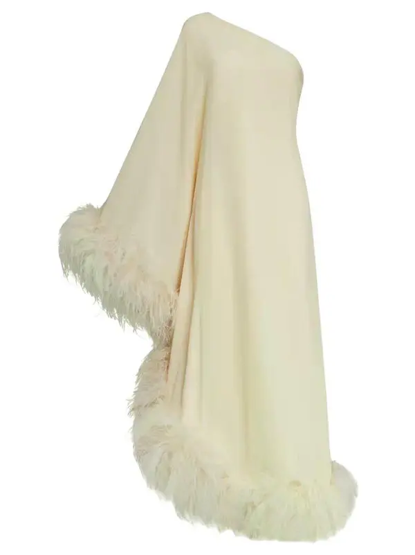 TALLER MARMO Ubud Feather-trim Gown - White