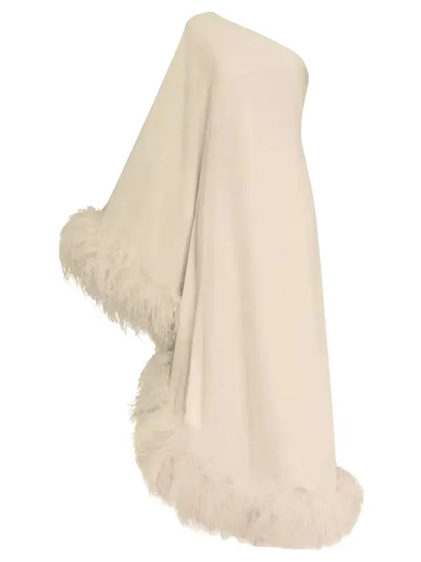 TALLER MARMO Ubud Feather-trim Gown - White