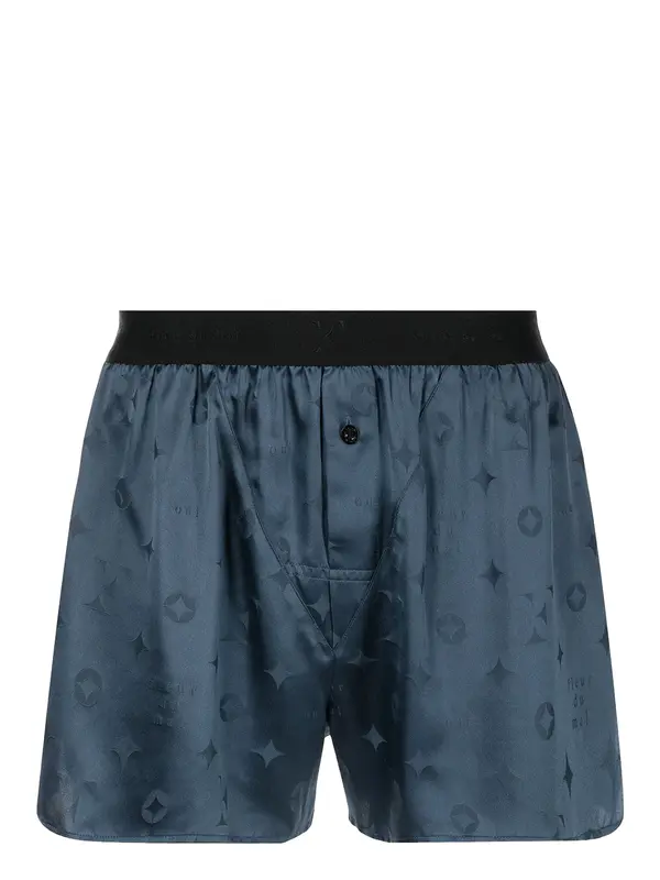 FLEUR DU MAL Silk Boxer Shorts - Blue