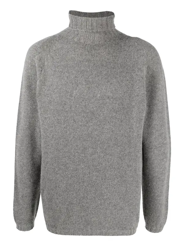 LARDINI Roll-neck Wool-blend Jumper - Grey