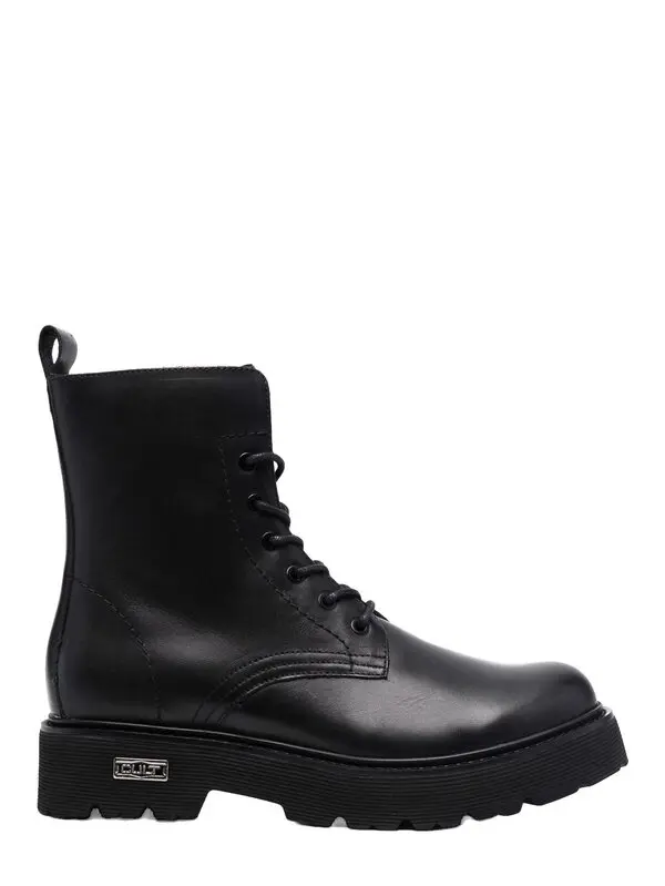 CULT Lace-up Leather Boots - Black