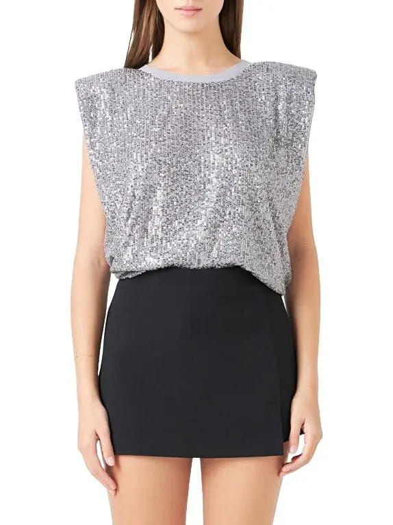 Endless Rose Sequin Top - Silver