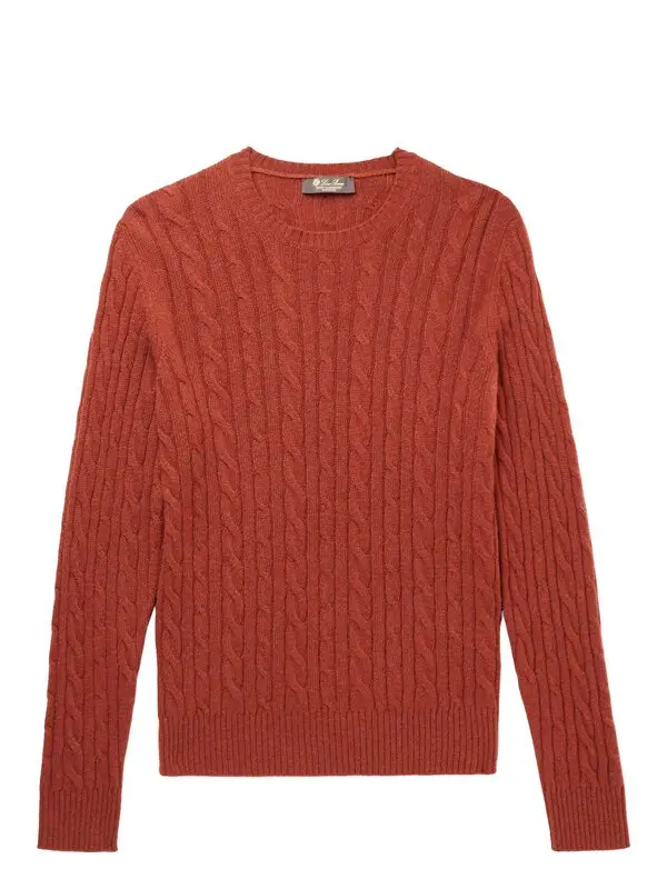 Loro Piana Cable-knit Baby Cashmere Sweater - Brown