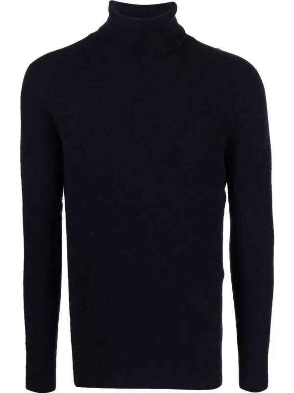 ROBERTO COLLINA Roll Neck Knitted Jumper - Blue