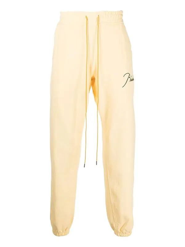 Rhude Logo-embroidered Track Trousers - Yellow