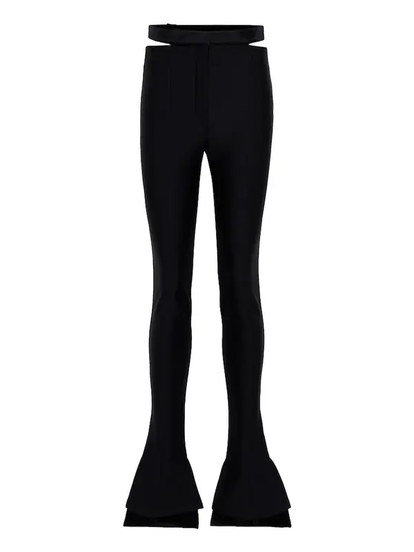MUGLER Cutout Flared Pants - Black