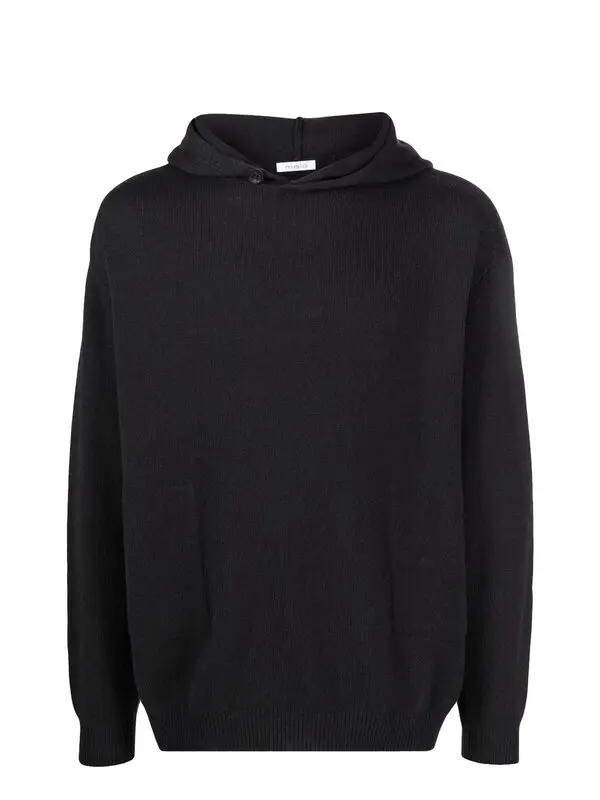 Malo Ribbed-knit Hooded Sweatshirt - Black