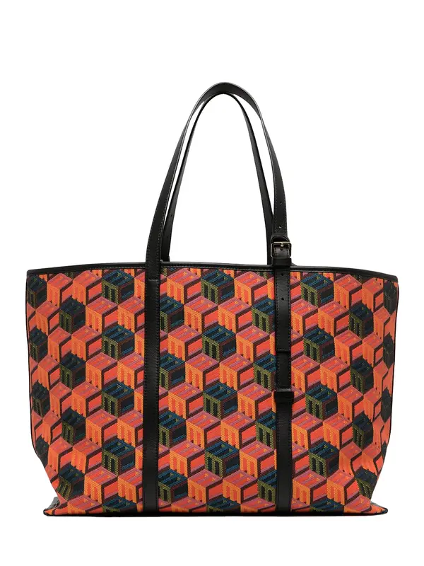 Mcm Cubic-monogram Jacquard Tote - Multicolour