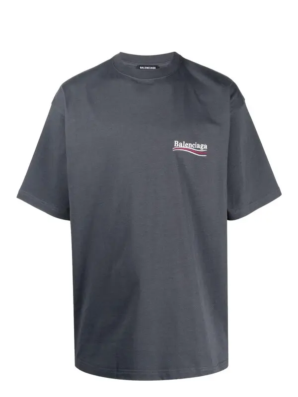 Balenciaga Political Campaign Logo-print T-shirt - Grey