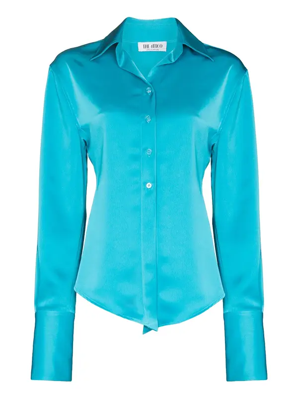 Attico Lily Long-sleeve Shirt - Blue