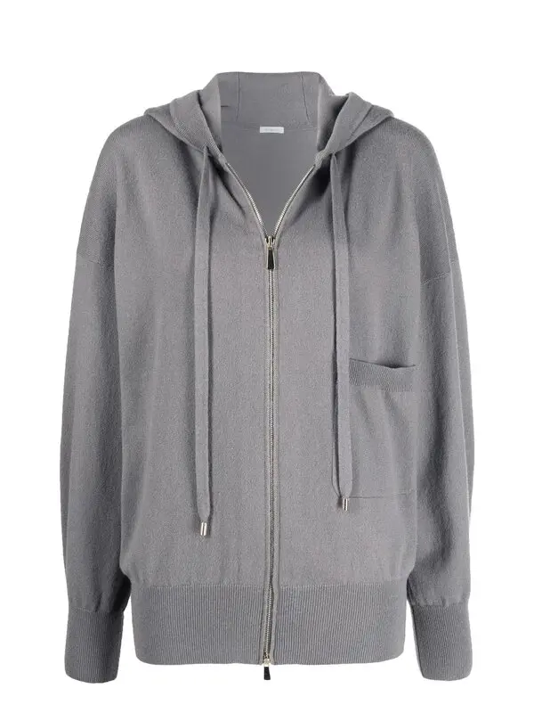 Malo Zip-up Cashmere-blend Hoodie - Grey