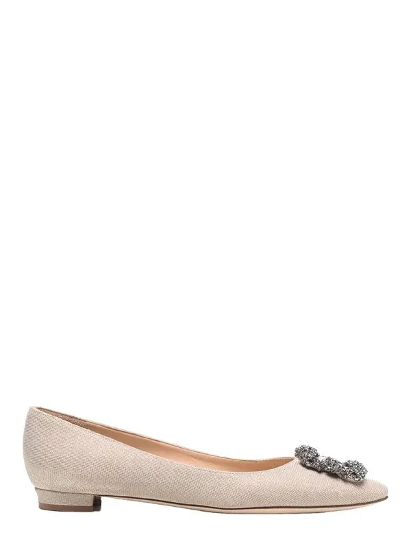 Manolo Blahnik Hangisi Ballerina Shoes - Neutrals