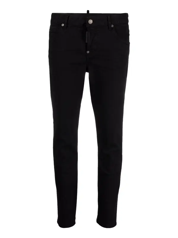 Dsquared2 Logo Patch Denim Jeans - Black