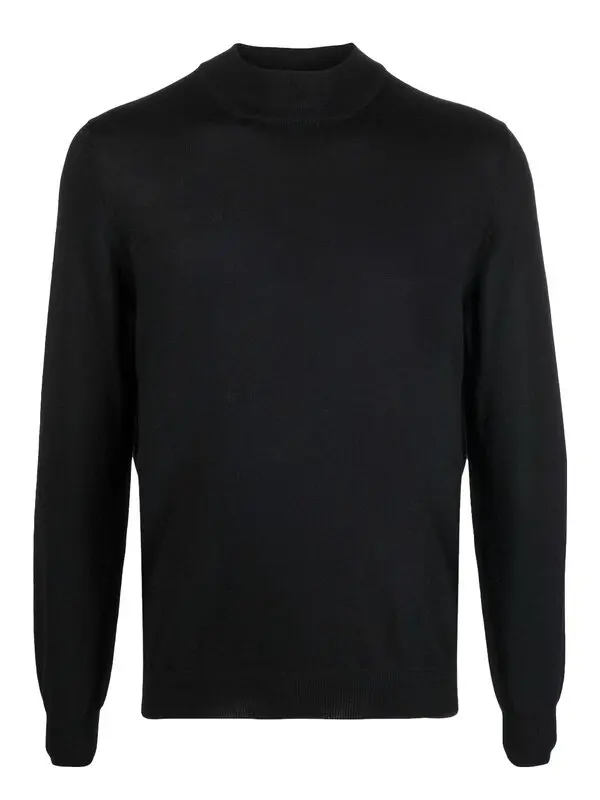 FILERIA Fine-knit Mock Neck Jumper - Black