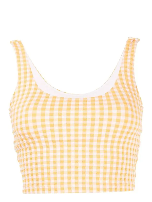 The Upside Gingham Crop Top - Orange