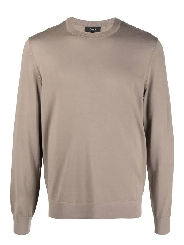Theory Round Neck Jumper - Neutrals