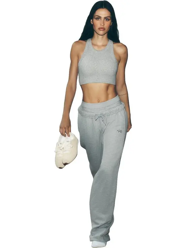 Alo Yoga Accolade Straight Leg Sweatpant - Athletic Heather Grey