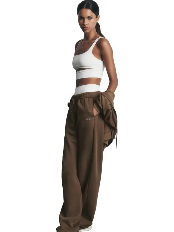 Alo Yoga Accolade Straight Leg Sweatpant - Java Brown