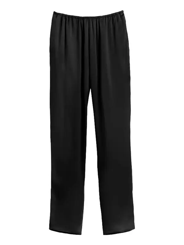 Cuyana Washable Charmeuse Tapered Pant - Black