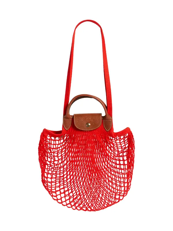 Longchamp Le Pliage Filet Knit Shoulder Bag - Red