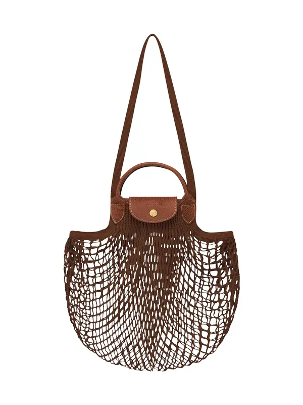 Longchamp Le Pliage Filet Knit Shoulder Bag - Tobacco