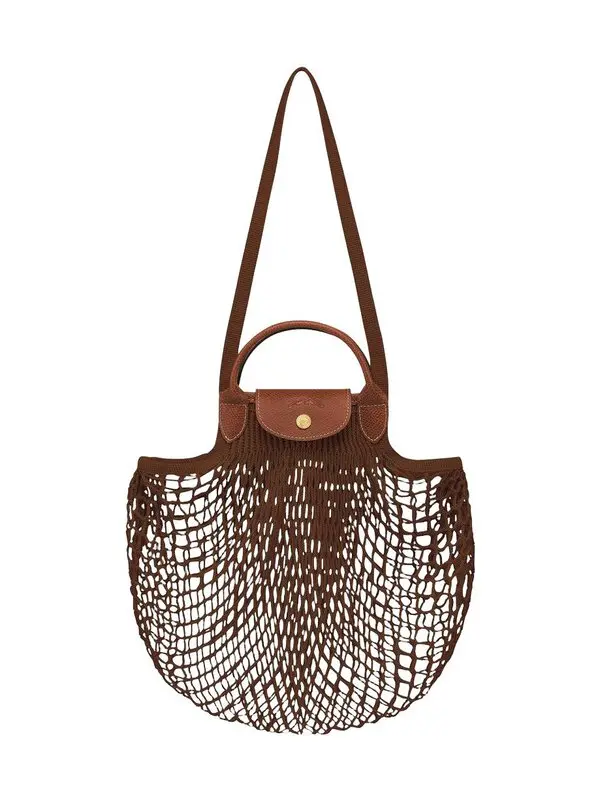 Longchamp Le Pliage Filet Knit Shoulder Bag - Tobacco