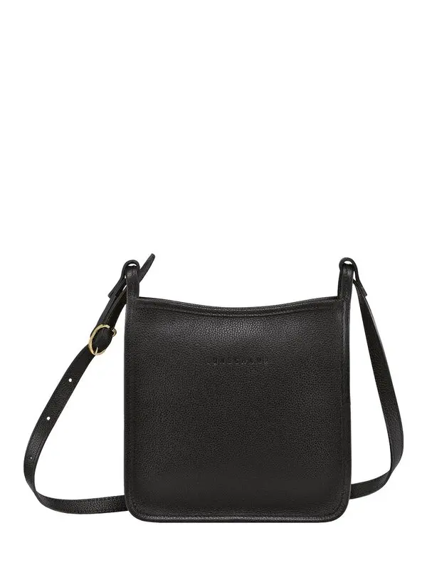 Longchamp Le Foulonné Leather Crossbody Bag - Black