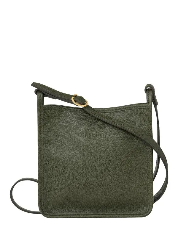 Longchamp Le Foulonné Leather Crossbody Bag - Khaki
