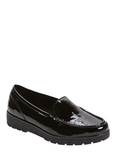 ARA Dewitt Platform Loafer - Black Murano-lack