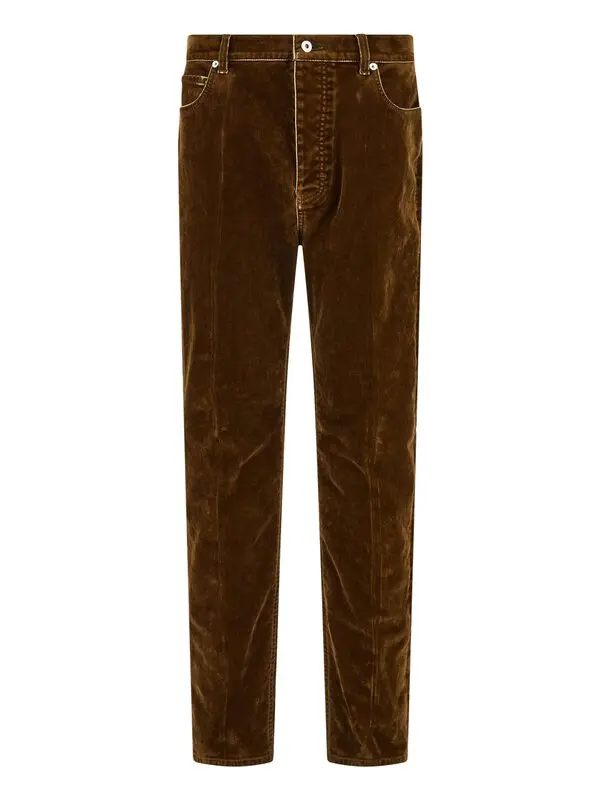 FERRAGAMO Five-pocket Straight Leg Trousers - Brown