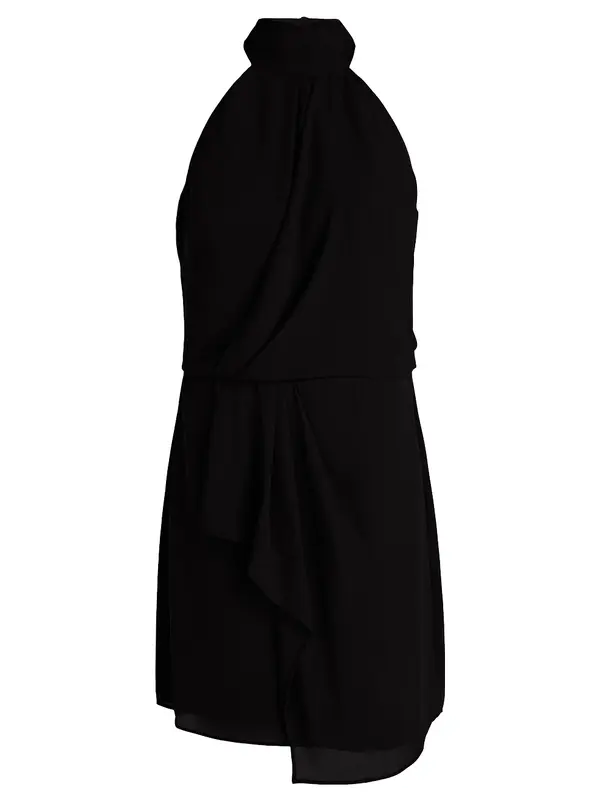 Halston Harlow Draped Mini Dress - Black