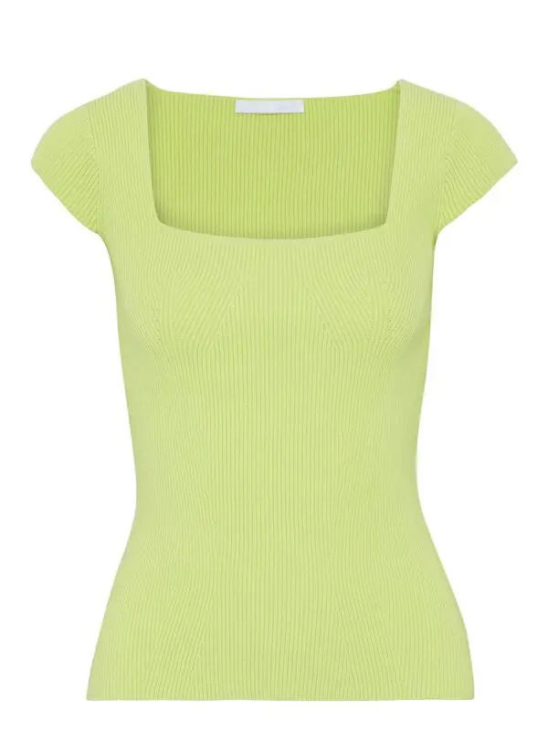 Helmut Lang Ribbed Knit Top - Bright Yellow