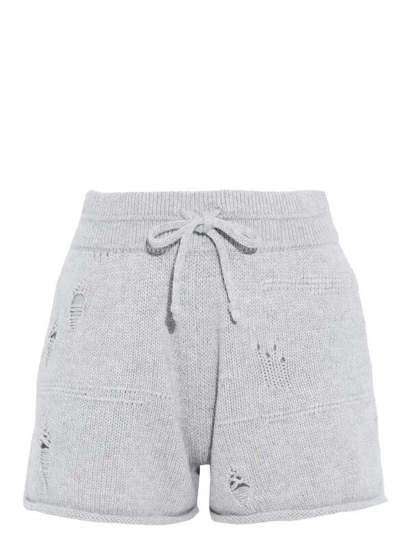 Helmut Lang Distressed Wool-blend Shorts - Gray