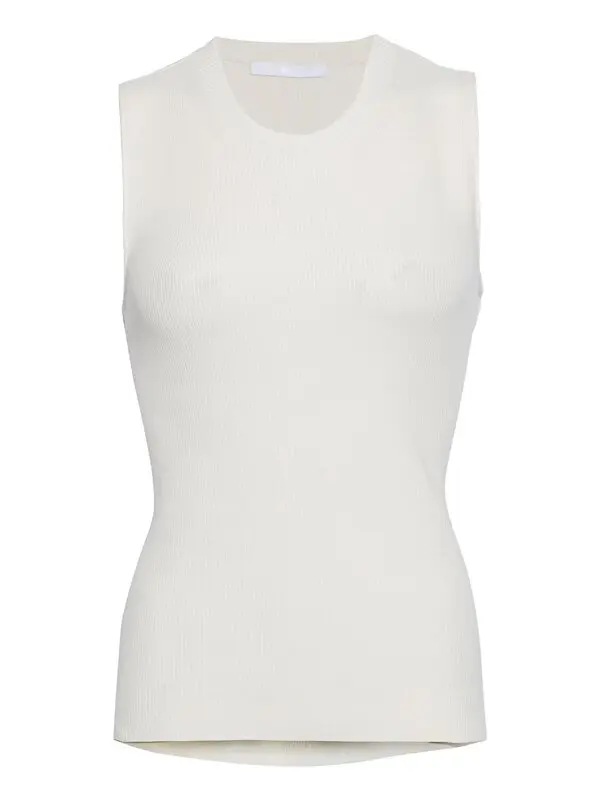 Helmut Lang Cutout Ribbed-knit Tank - Ivory