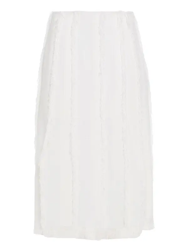 Emilio Pucci Frayed Gauze Midi Skirt - White