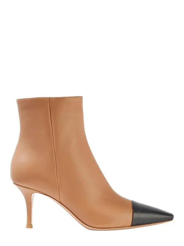 GIANVITO ROSSI Two-tone Leather Ankle Boots - Neutral