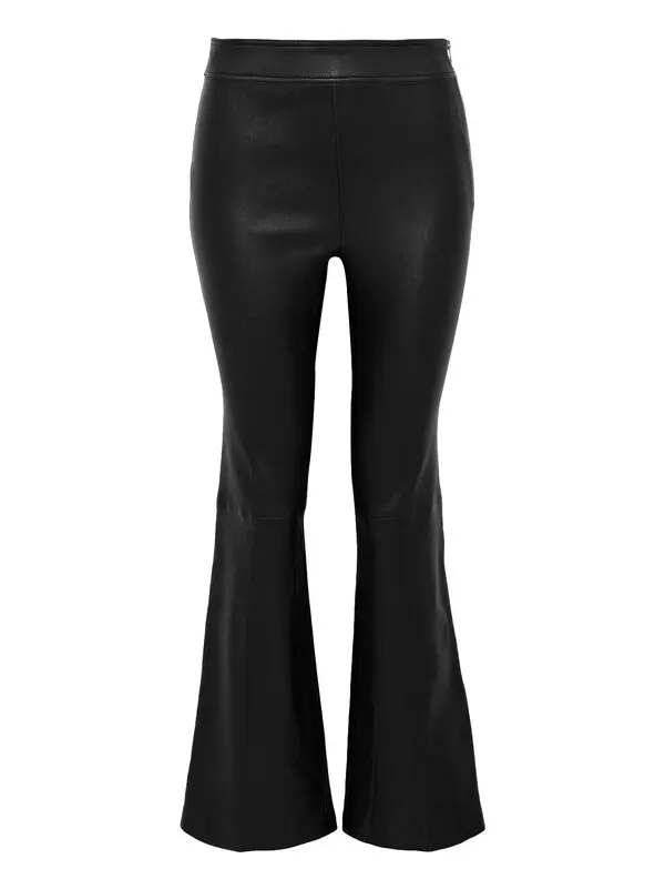 Helmut Lang Leather Flared Pants - Black