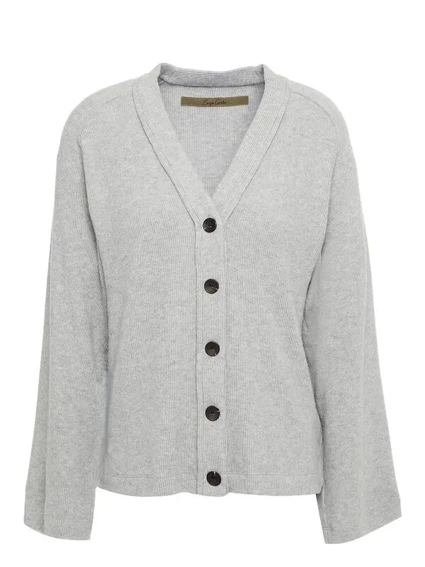 Enza Costa Ribbed Knit Cardigan - Stone