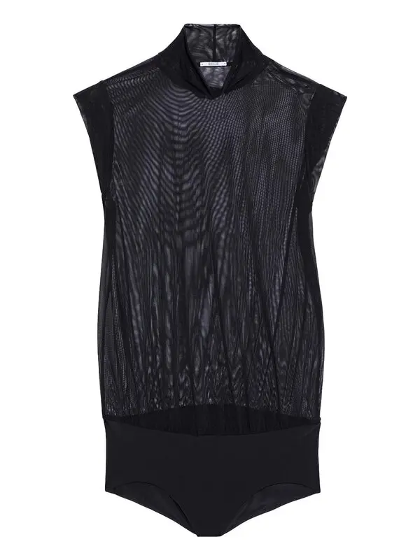Wolford Stretch-tulle And Jersey Turtleneck Bodysuit - Black