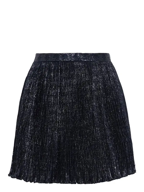 Red Valentino Metallic Jacquard Plissé Skort - Midnight Blue