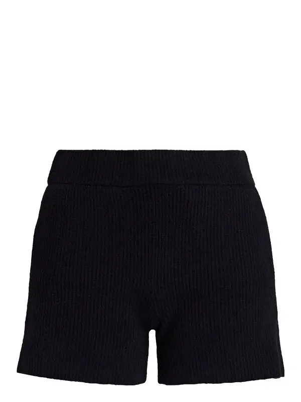 Helmut Lang Ribbed Cotton-blend Shorts - Black