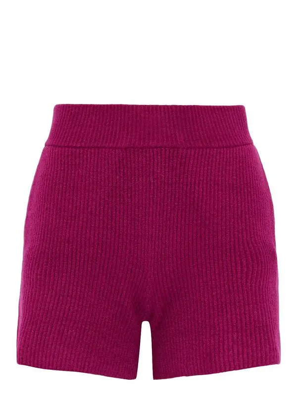 Helmut Lang Ribbed Cotton-blend Shorts - Plum