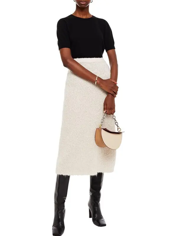 TOTEME Nevis Bouclé Knit Midi Skirt - Ivory